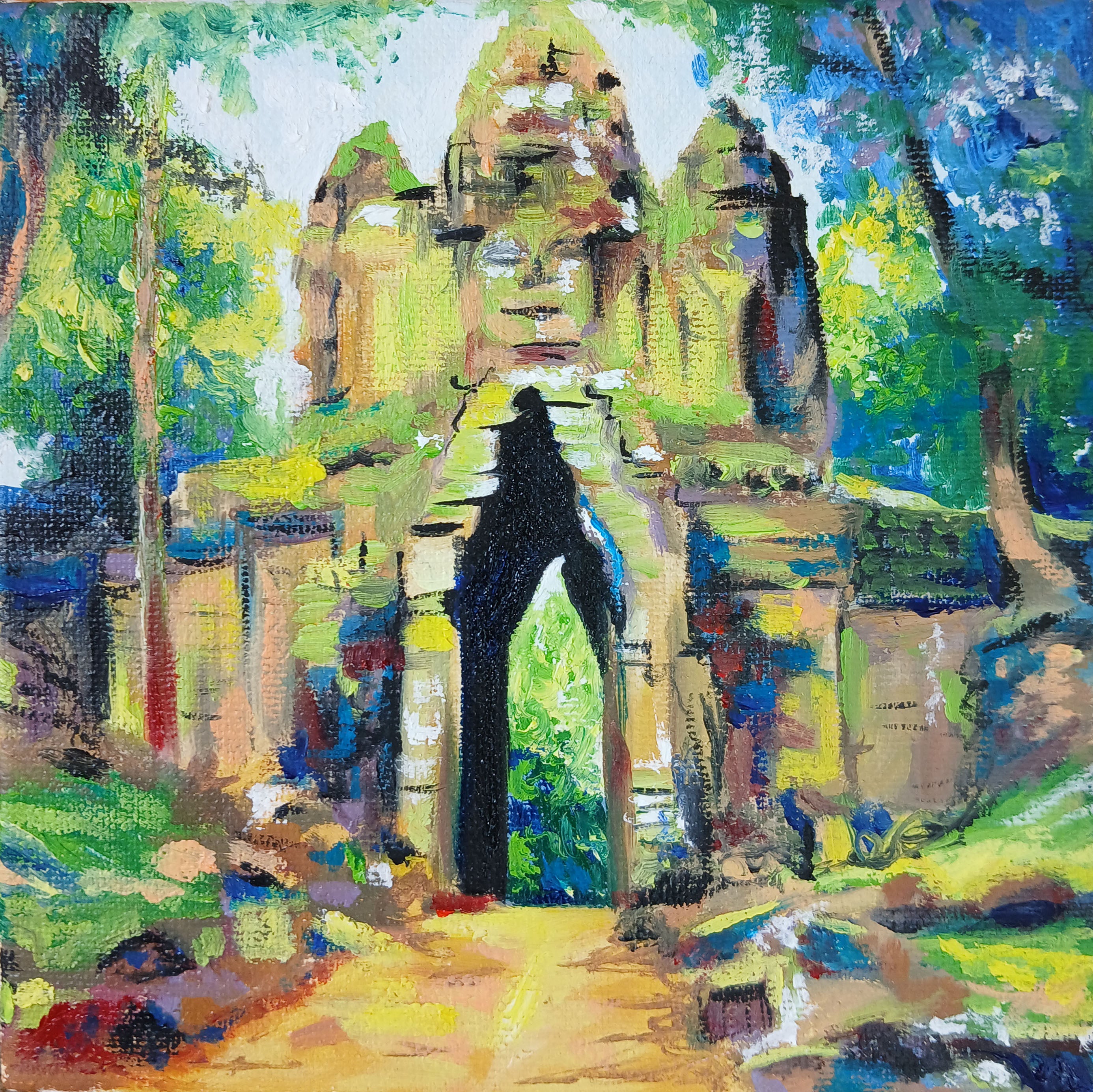 Angkor Wat, Cambodia Original Painting – Mel Fiorentino Studios